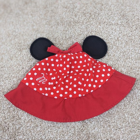 Disney | Accessories | Disney Minnie Mouse Bucket Sun Hat With Bow And ...